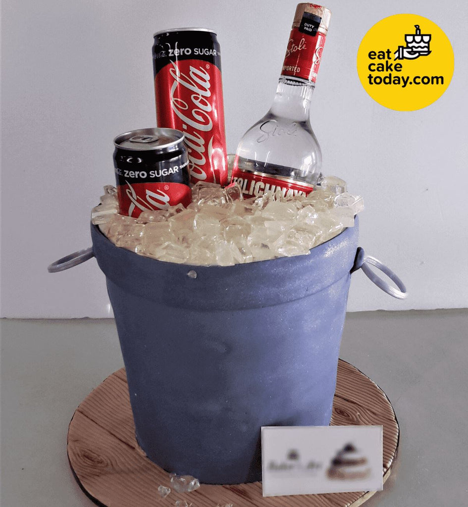 Customized Smirnoff Bucket Belgium Chocolate Cake | Eat Cake Today