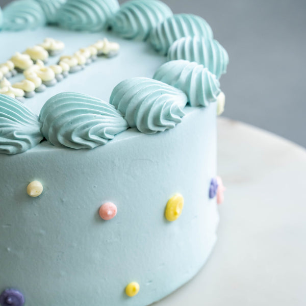 The Bluish Korean Cake | Online Simple Cake Design Delivery KL/PJ